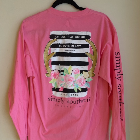 Simply Southern | Tops | Pink Simply Southern Shirt | Poshmark